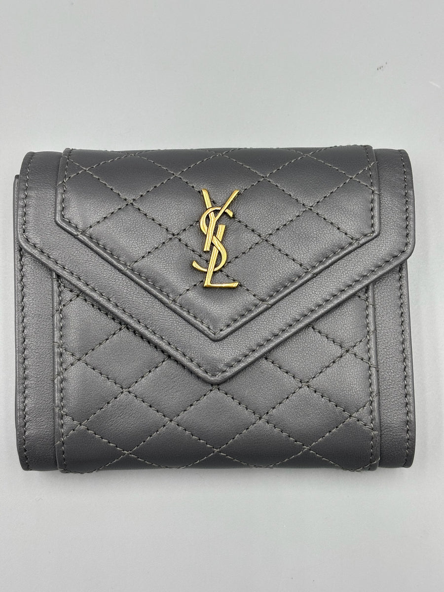 YSL Trifold Quilted Grey wallet – Erin's Online Wardrobe